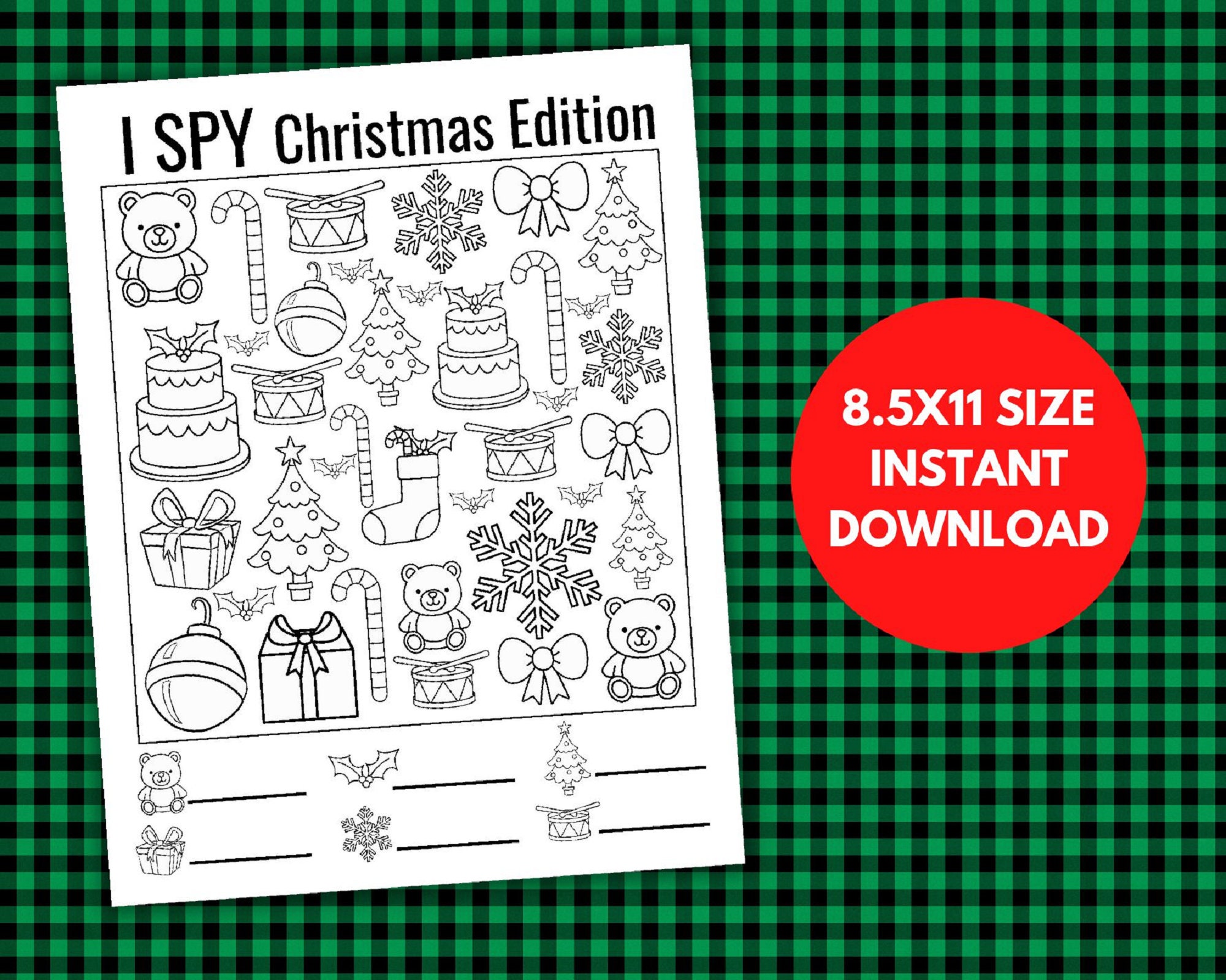 Christmas I Spy, Christmas Games for Kids and Adults, Stocking Stuffers ...