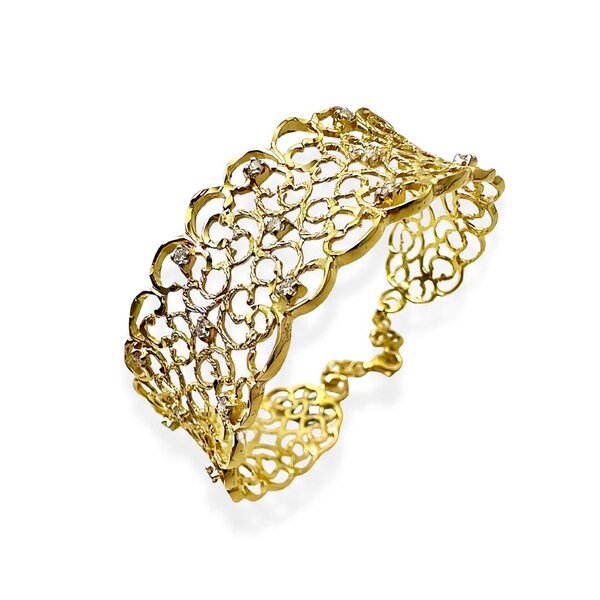 Gold Filigree Bangle - Etsy