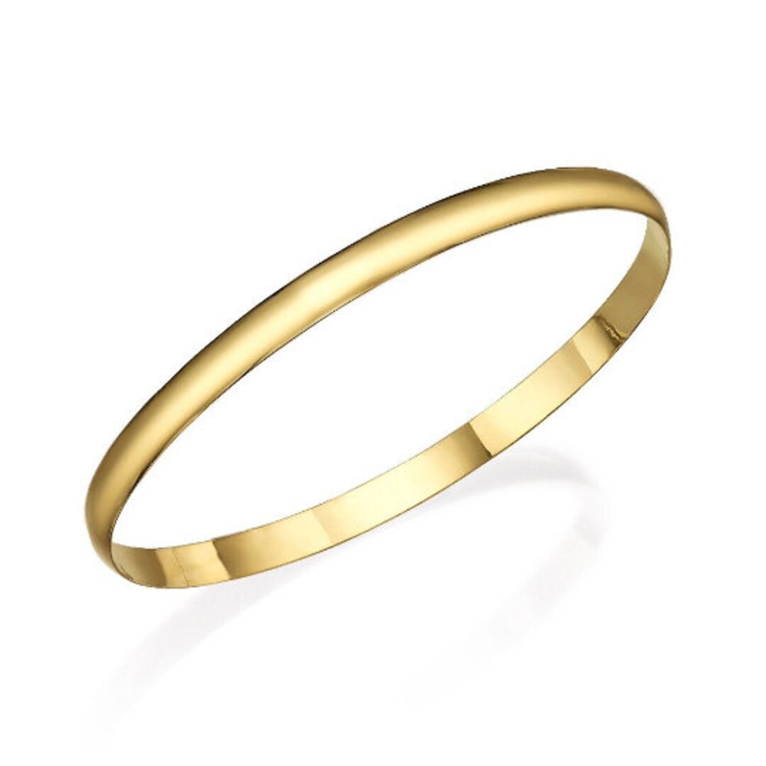 Solid 14K Gold Moroccan Bangle, Stacking Bangle, Mediterranean Jewelry ...