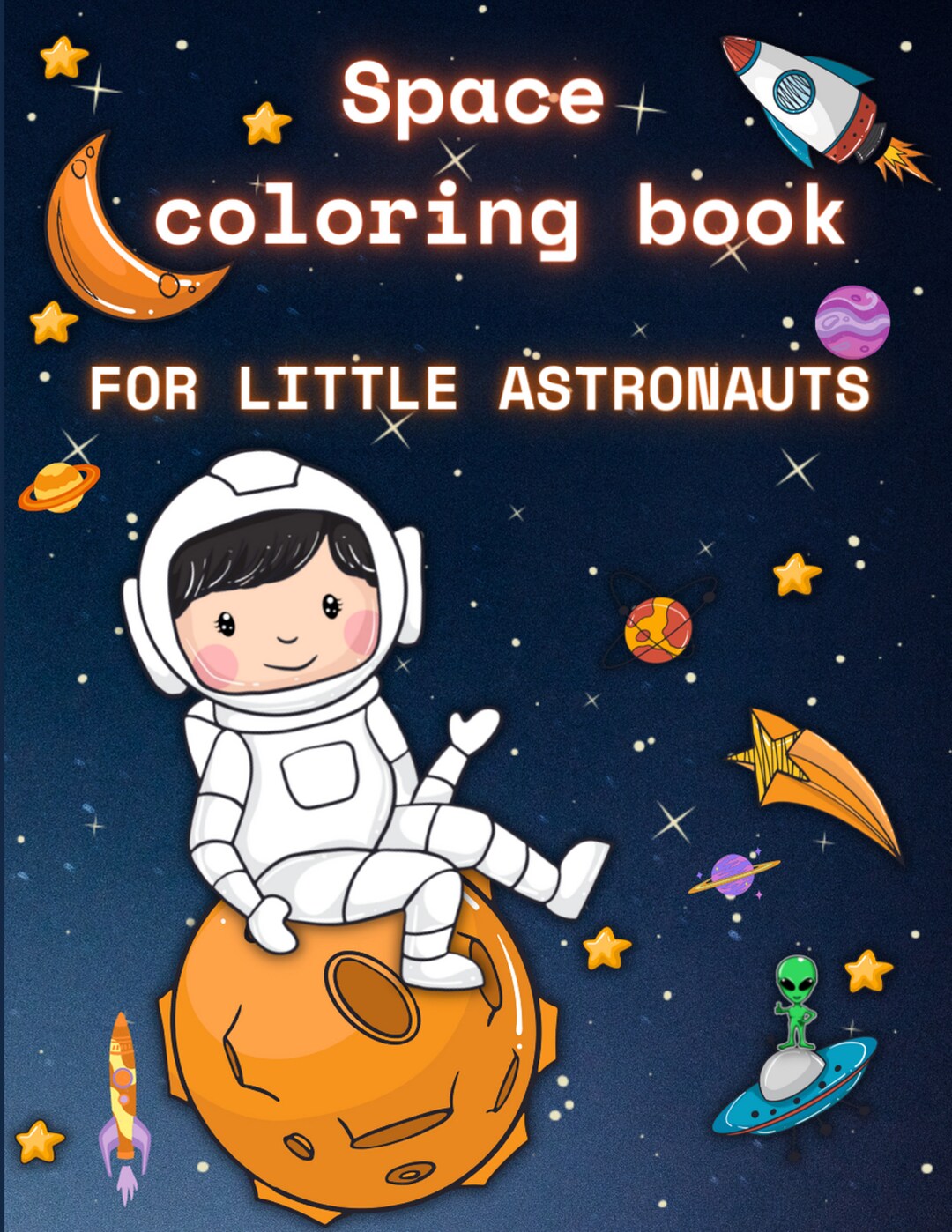 Space Coloring Book - Etsy