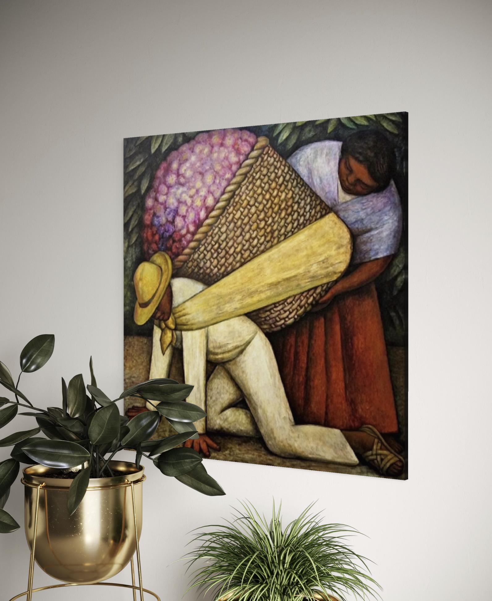 The Flower Carrier 1935 by Diego Rivera, Print on Canvas, Various Sizes ...