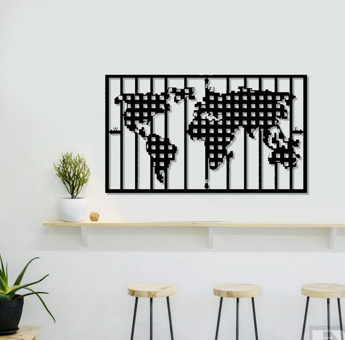 World Map Wall Decor Metal Large Wall Decor Map Wall Decor - Etsy