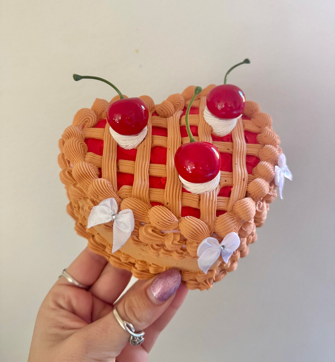 Fake Cake Heart Box Cherry Pie - Etsy Australia