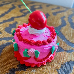 Fake Cake Magnet Pink and Red With Roses Cupcake - Etsy