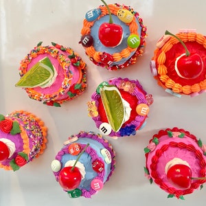 Fake Cake Magnet Pink and Red With Roses Cupcake - Etsy