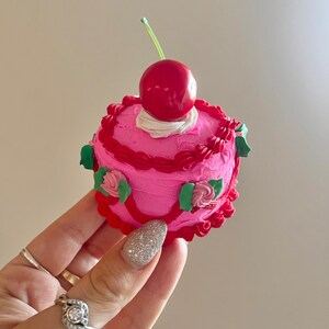 Fake Cake Magnet Pink and Red With Roses Cupcake - Etsy