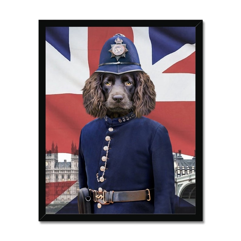 The British Police Officer Pet Portrait | Police Pet Portrait | Funny ...