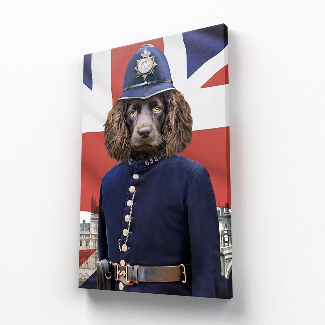 The British Police Officer Pet Portrait | Police Pet Portrait | Funny ...