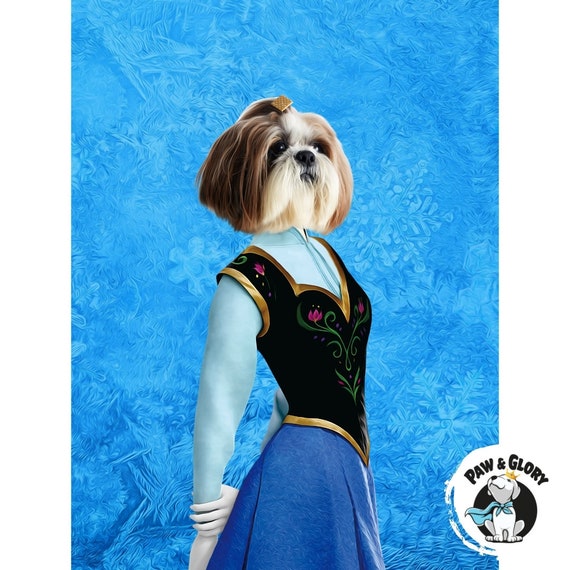 Ana frozen Inspired Pet Portrait Disney Pet Portrait - Etsy
