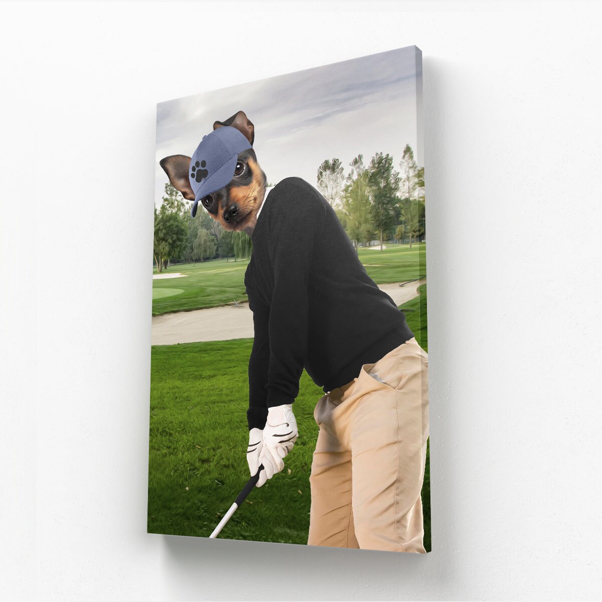 The Golfer Pet Portraits Custom Golf Dog Portrait Golfer - Etsy