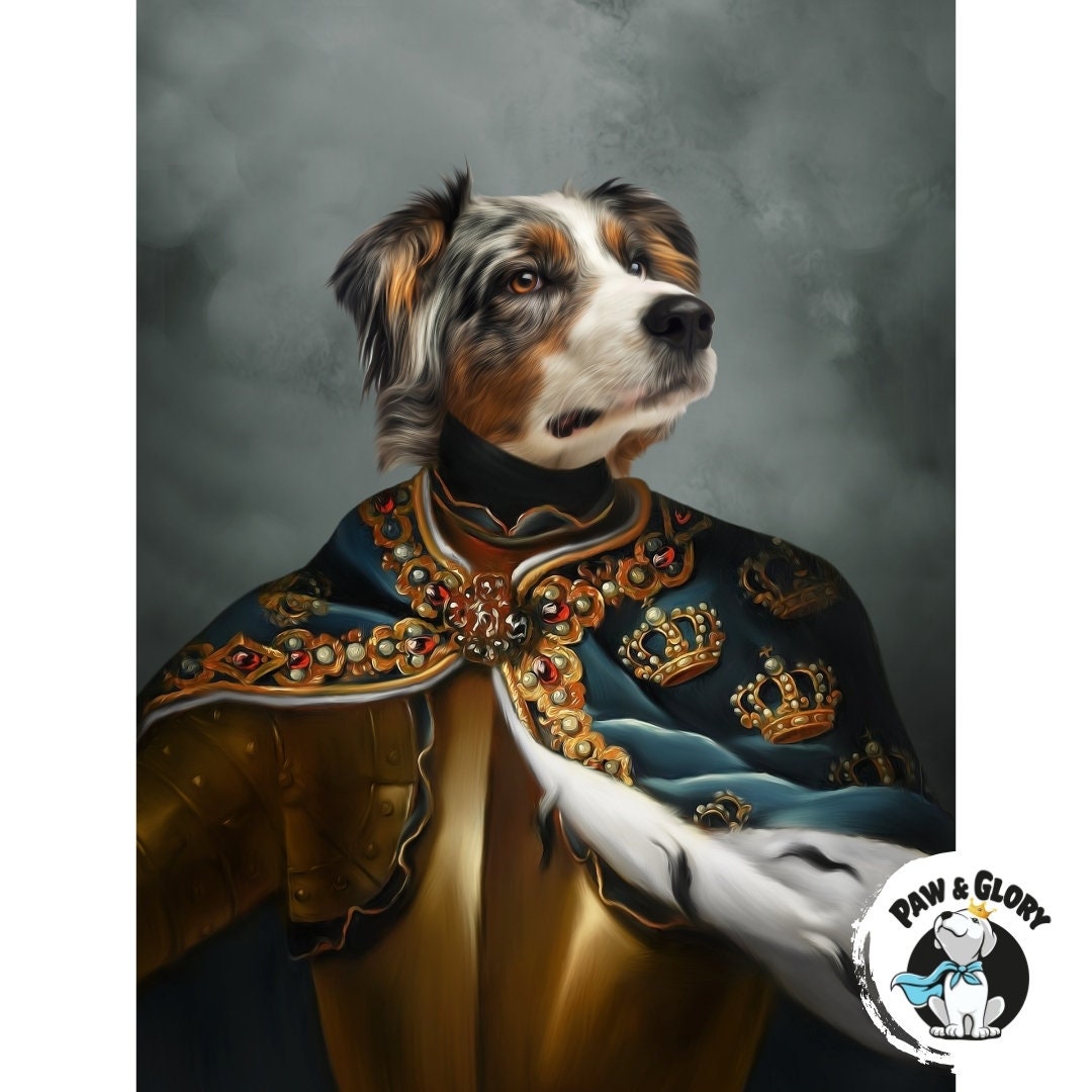 Royal Knight Custom Pet Portrait | Custom Royal Knight Pet Painting ...