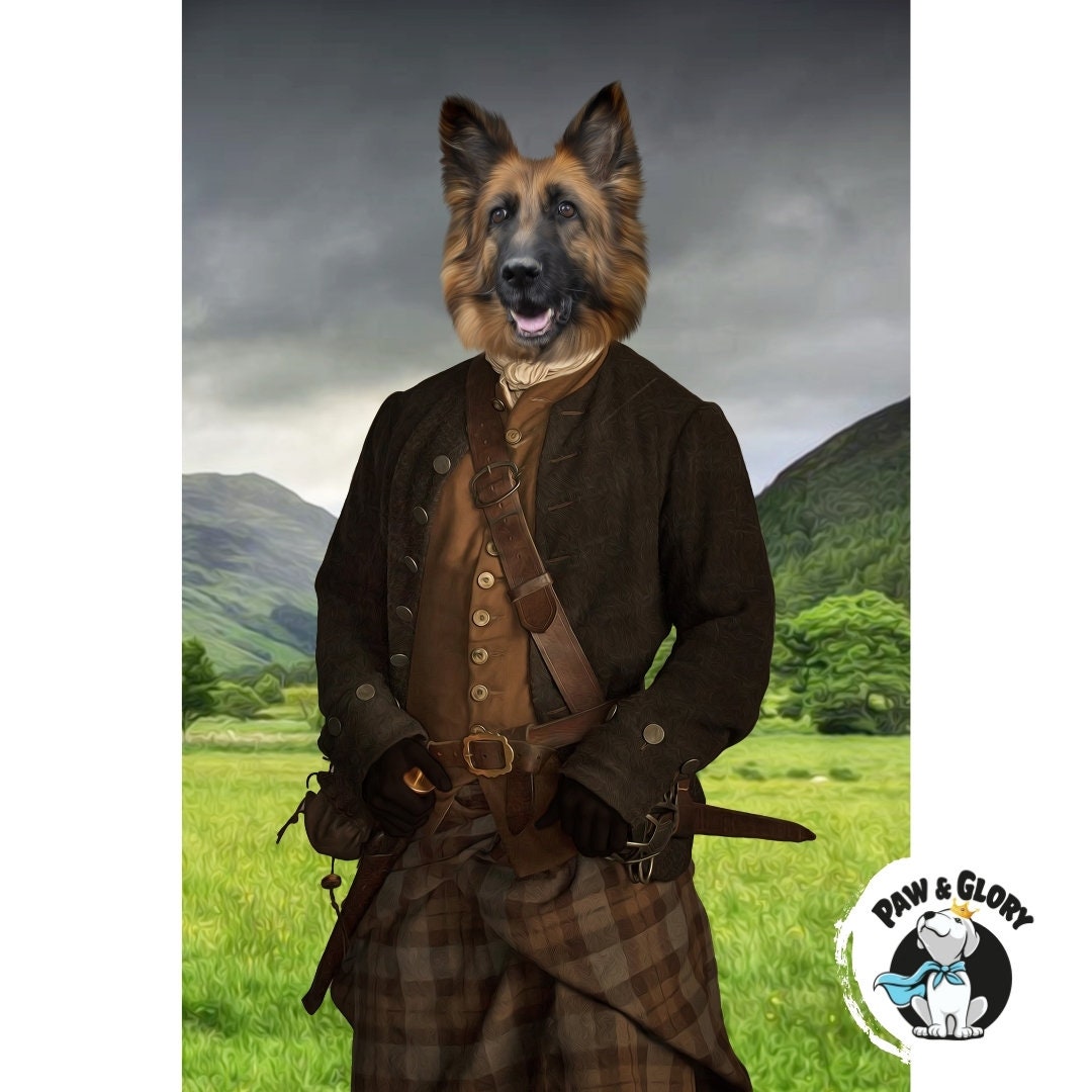 Jamie (outlander Inspired) Pet Portrait | Pet Art | Personalized Pet ...