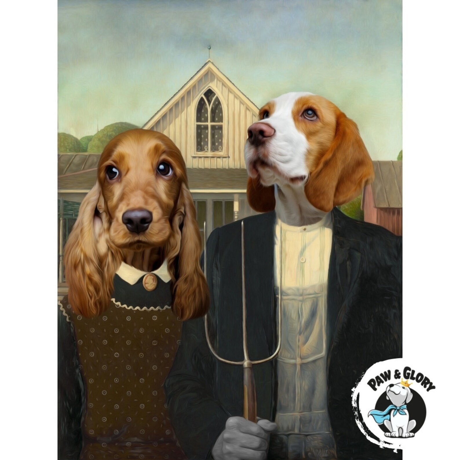 American Gothic Custom Pet Portrait | Renaissance Dog Art ...
