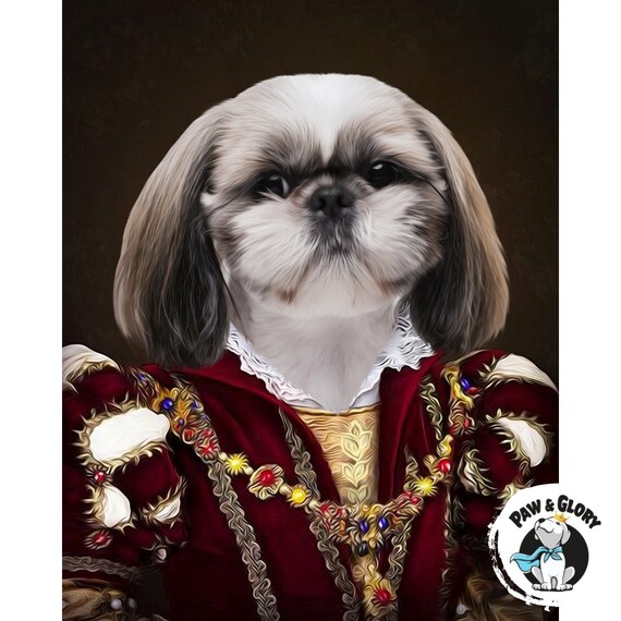 Countess Pet Portrait Princess Pet Portrait Female Animal - Etsy