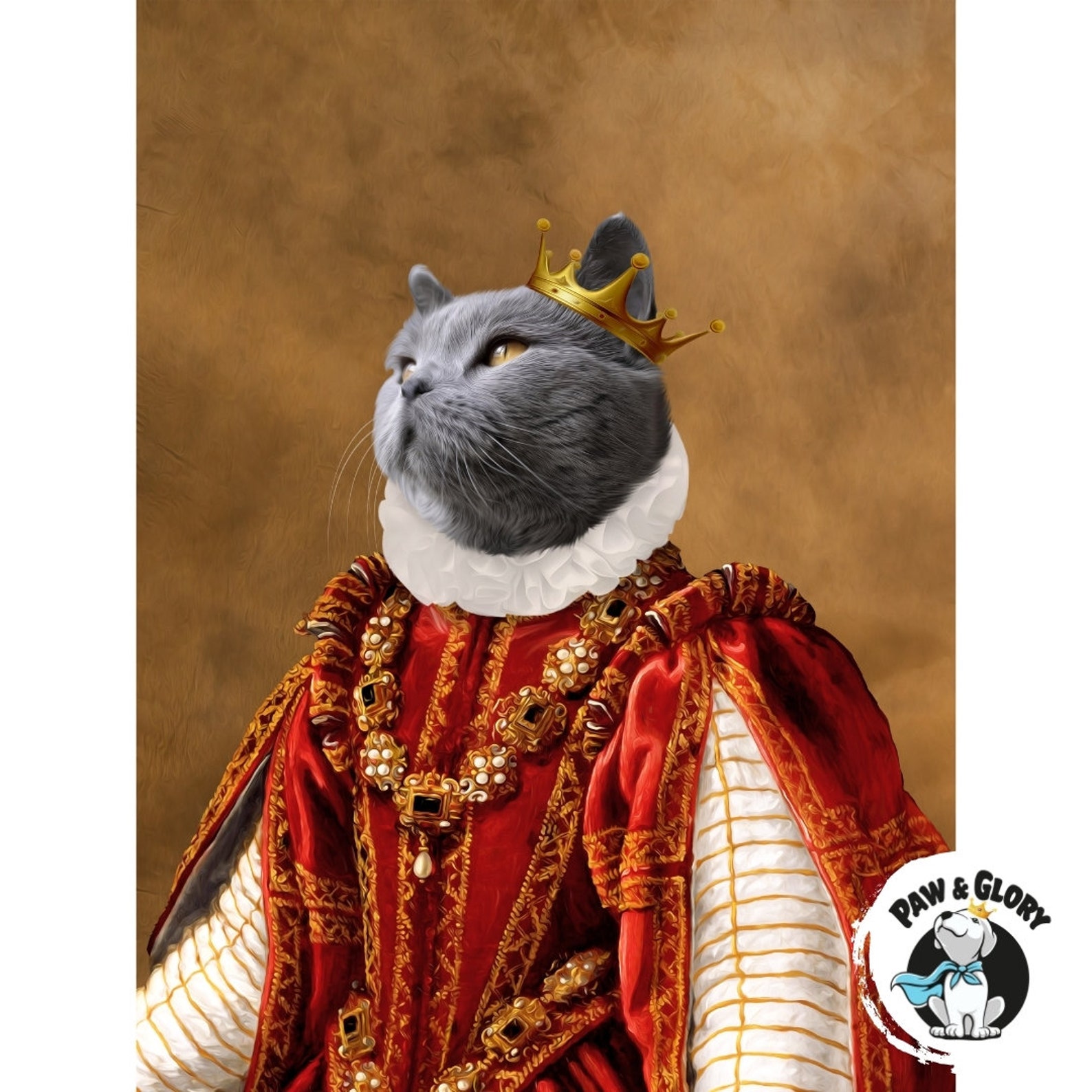 Ruby Queen Pet Portrait | Custom Pet Portrait | Royal Pet Portrait ...