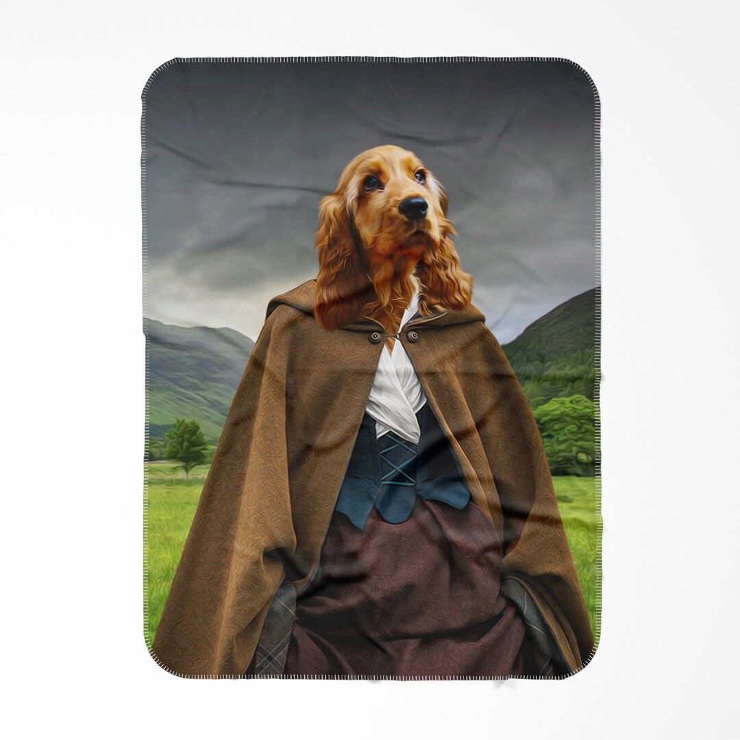 Claire (outlander Inspired) Pet Portrait Blanket | Custom Pet Portraits ...
