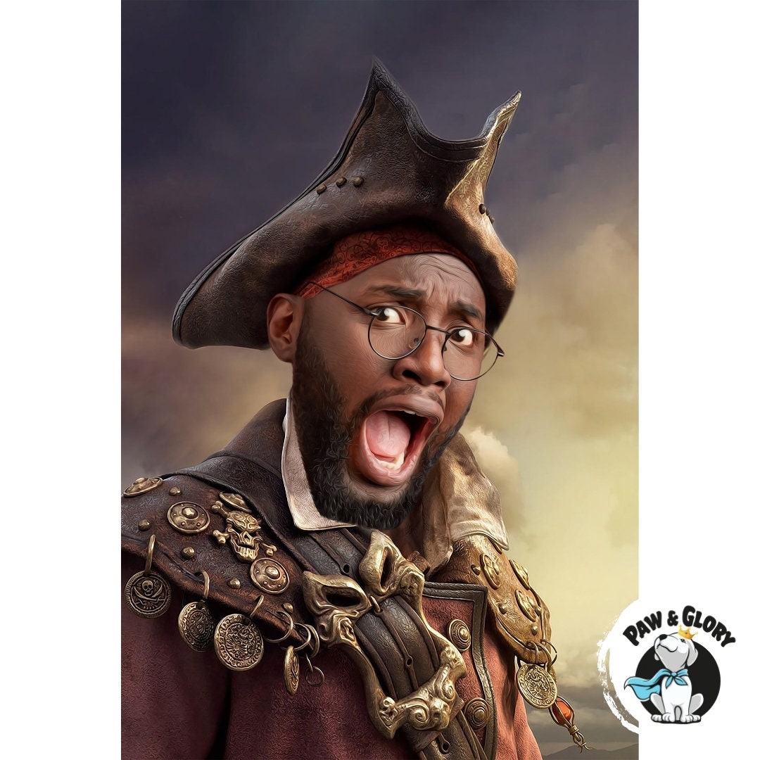 The Pirate Male Portrait | Housewarming Gift | Human Portraits | Custom ...