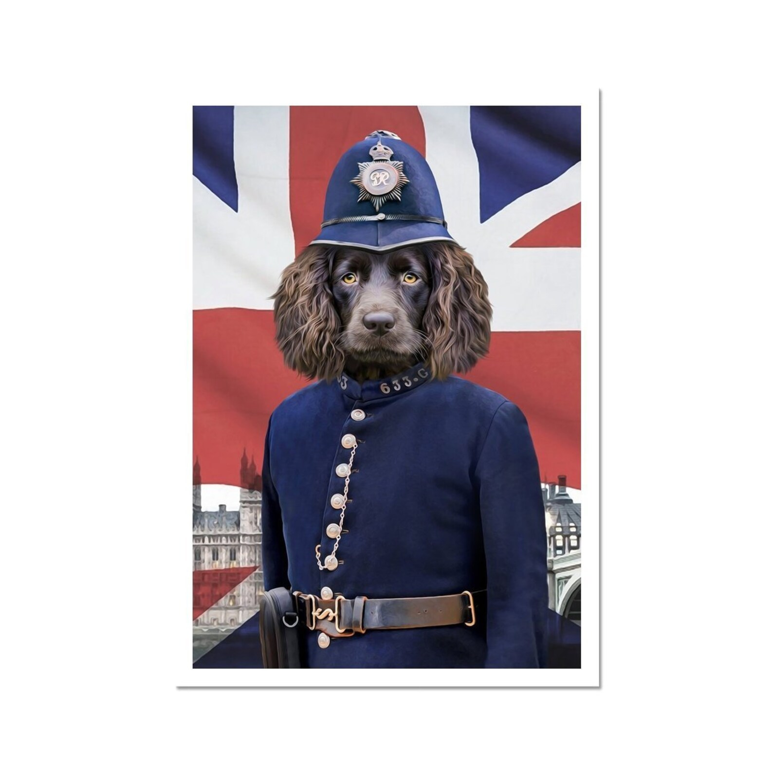 The British Police Officer Pet Portrait | Police Pet Portrait | Funny ...