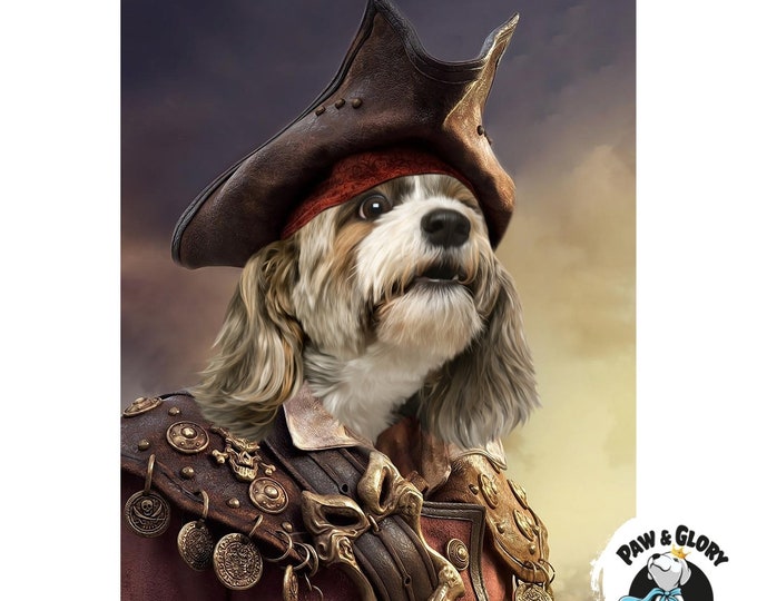 Custom Pirate Pet Portrait Classic Pet Portrait Custom Pirate Portrait ...