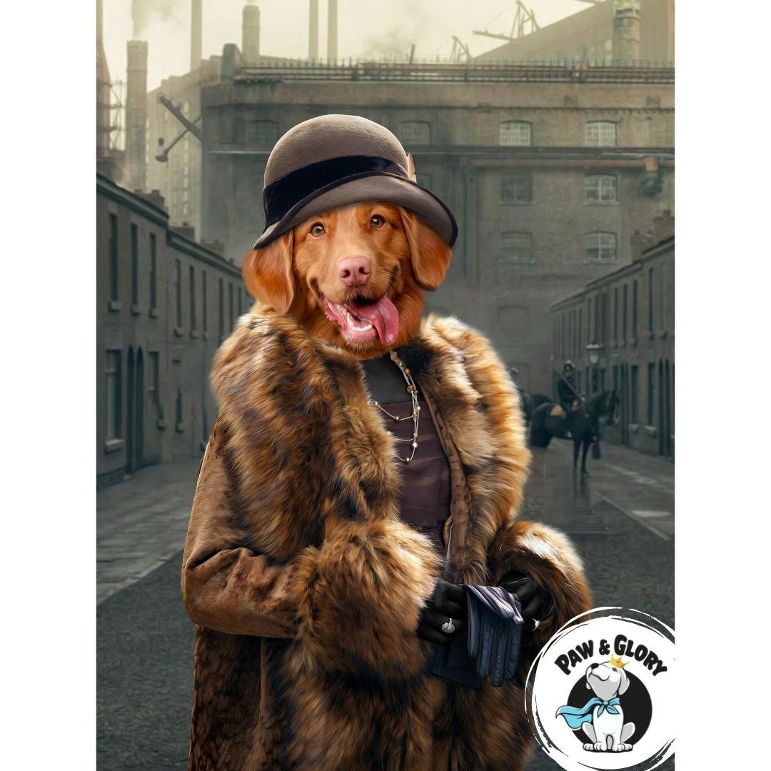 Polly peaky Blinders Inspired Dog Portrait Art Royal Pet Portrait ...