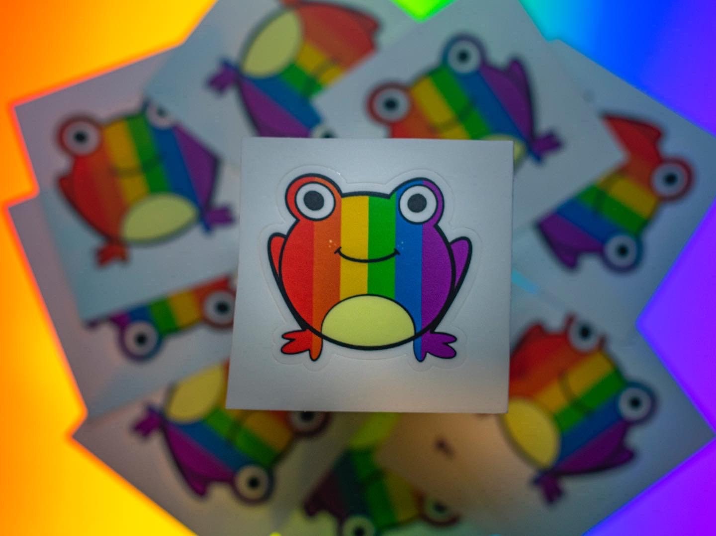 Rainbow Pride Frog Sticker - Etsy