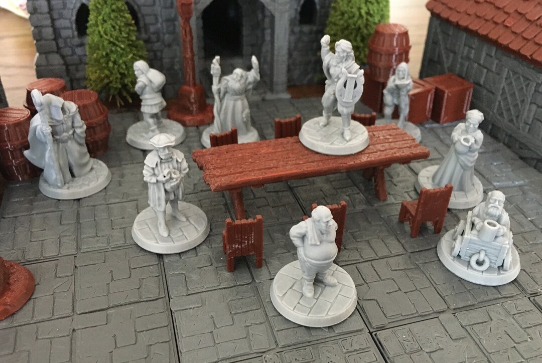 Townsfolk 1 | 28mm (D&D) | PC / NPC Miniatures | Tabletop RPG - Etsy
