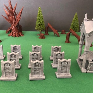 Graveyard Prop Set | 28mm (D&D) | Gravestones, Tomb, and Sarcophagus ...