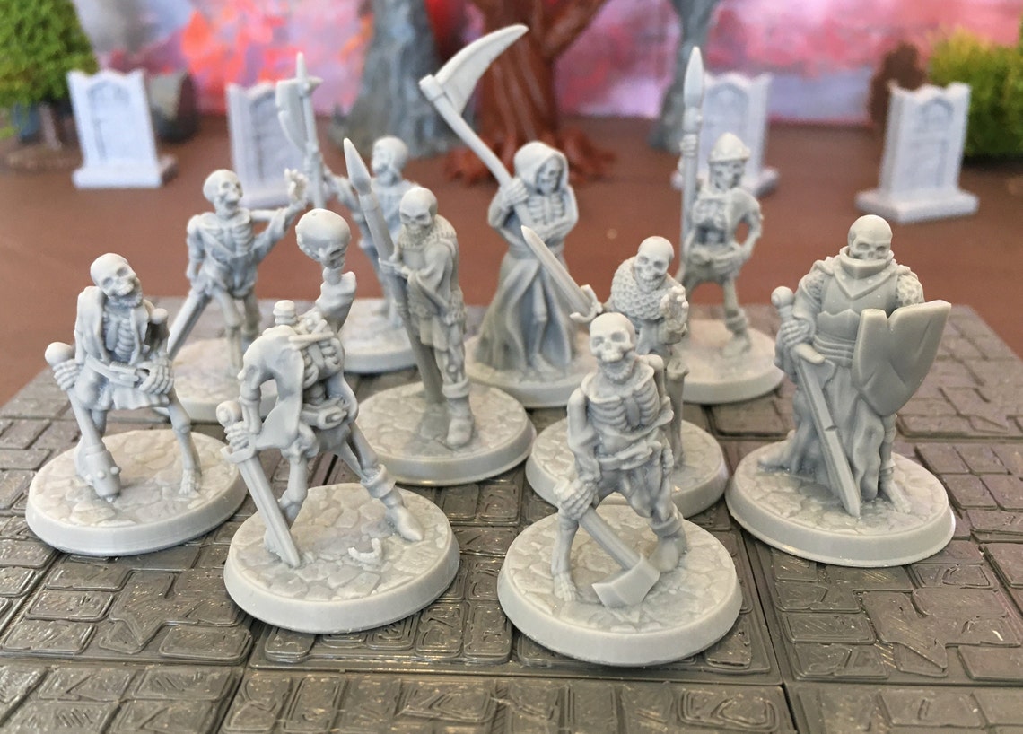 Skeleton Horde Miniatures for D&D Tabletop Undead Army With - Etsy