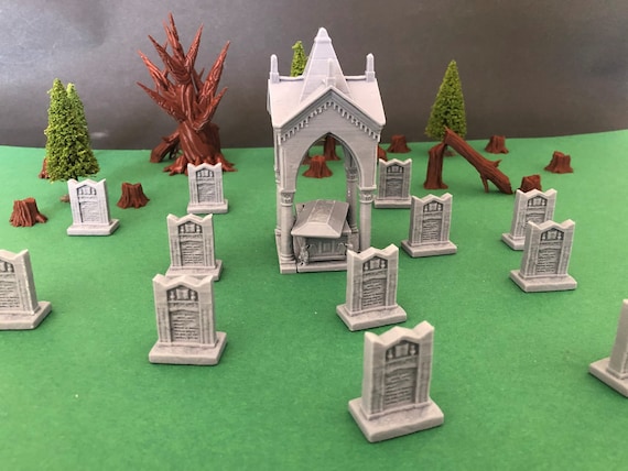 Graveyard Prop Set 28mm D&D Gravestones Tomb and - Etsy