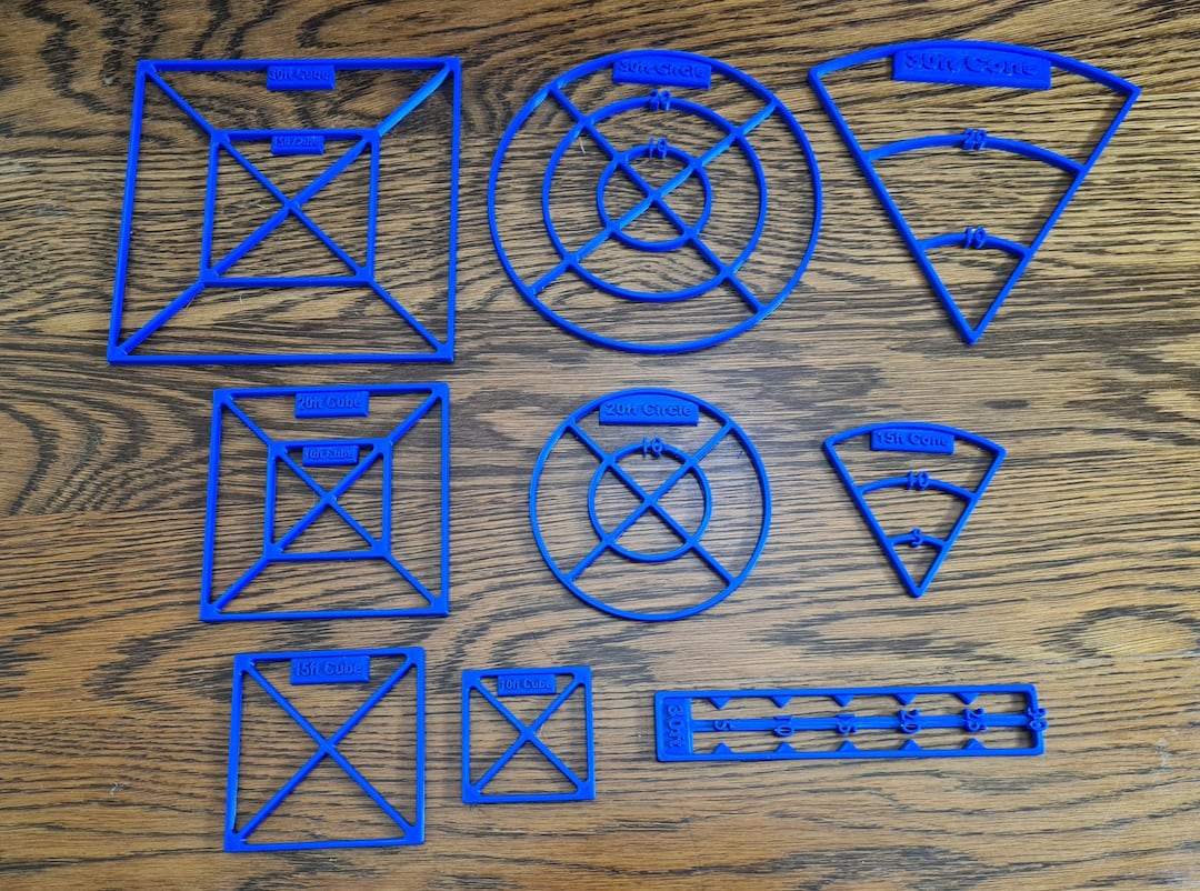 Area of Effect Spell Templates for 28mm Tabletop RPG | D&D Pathfinder ...