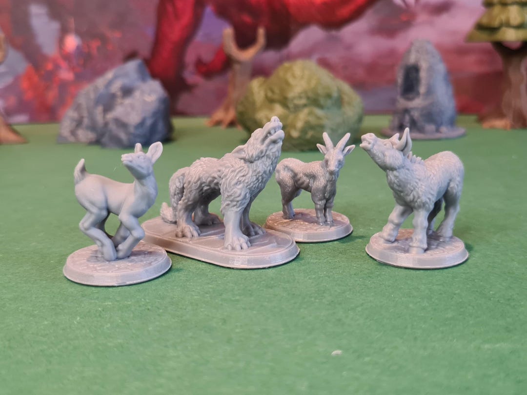 Forest Animals 2 | 28mm (D&D) | Wolf, Deer, Goat, and Donkey Miniatures ...