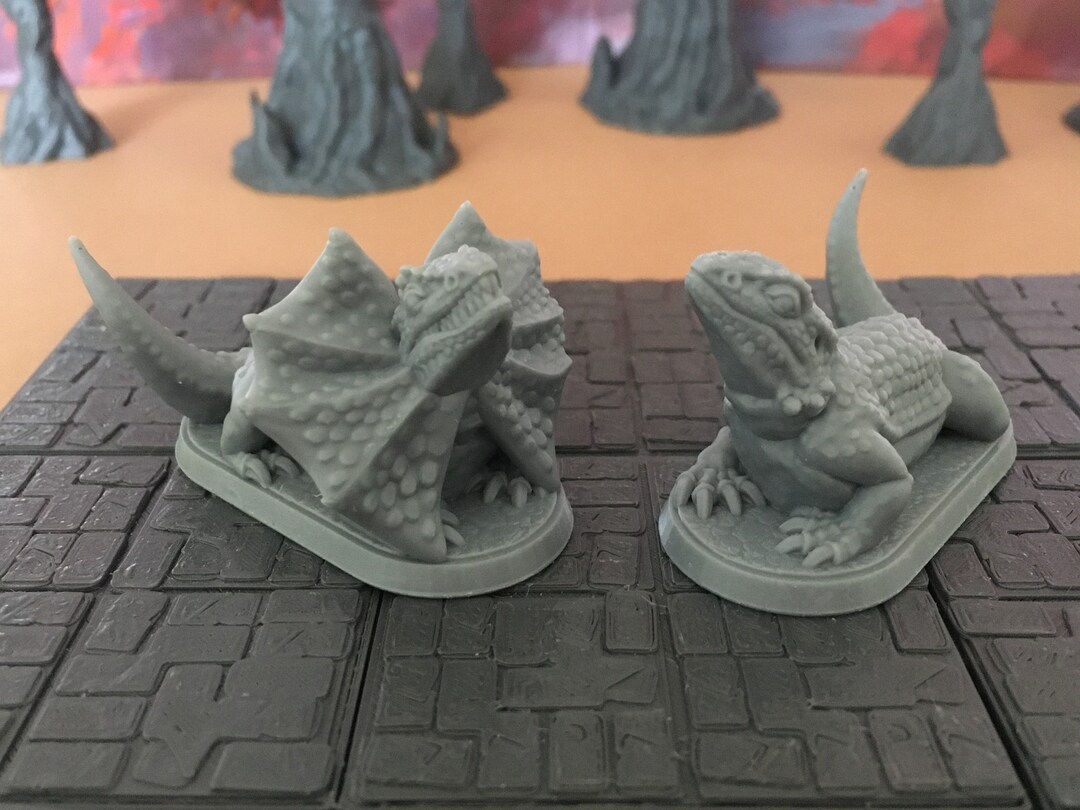 Giant Lizards | 28mm (D&D) | Animal Miniature | Tabletop RPG - Etsy