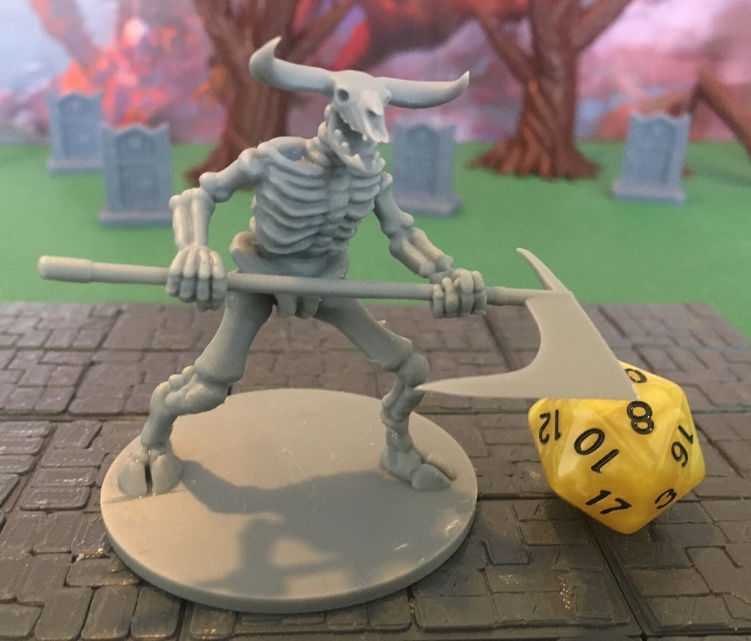 Skeleton Minotaur 28 Mm D&D Classic Undead Monster Minis Tabletop RPG - Etsy