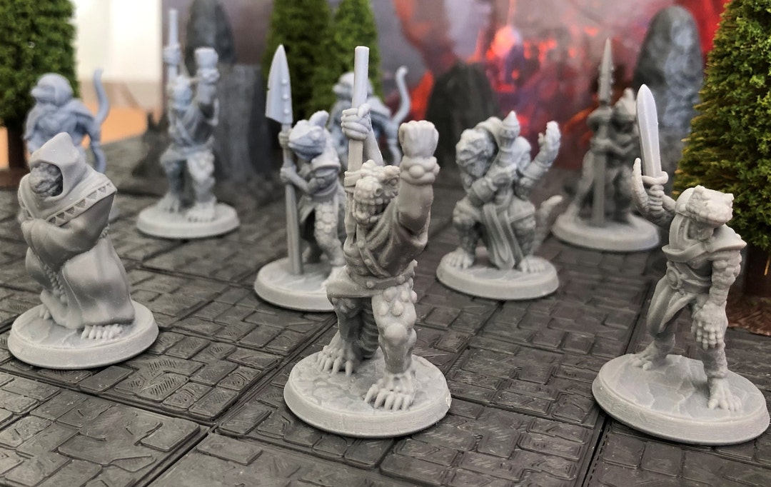 Lizardfolk Army | 28mm (D&D) Enemy Army Miniatures | Tabletop RPG - Etsy