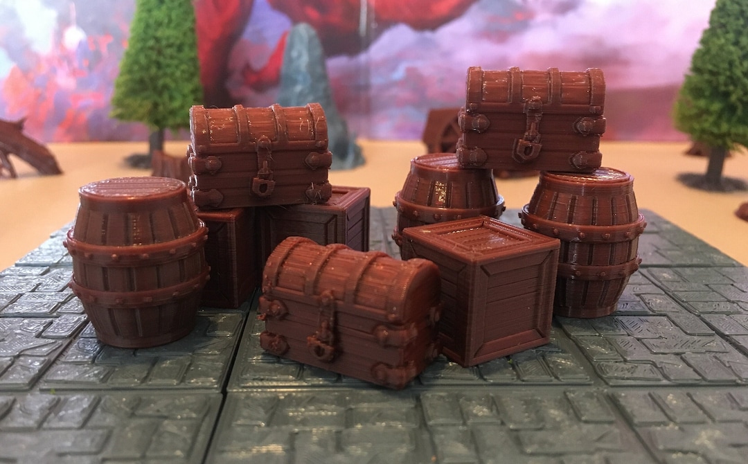 Miniature Chests, Crates, and Barrels for 28mm Tabletop RPG (D&D) - Etsy