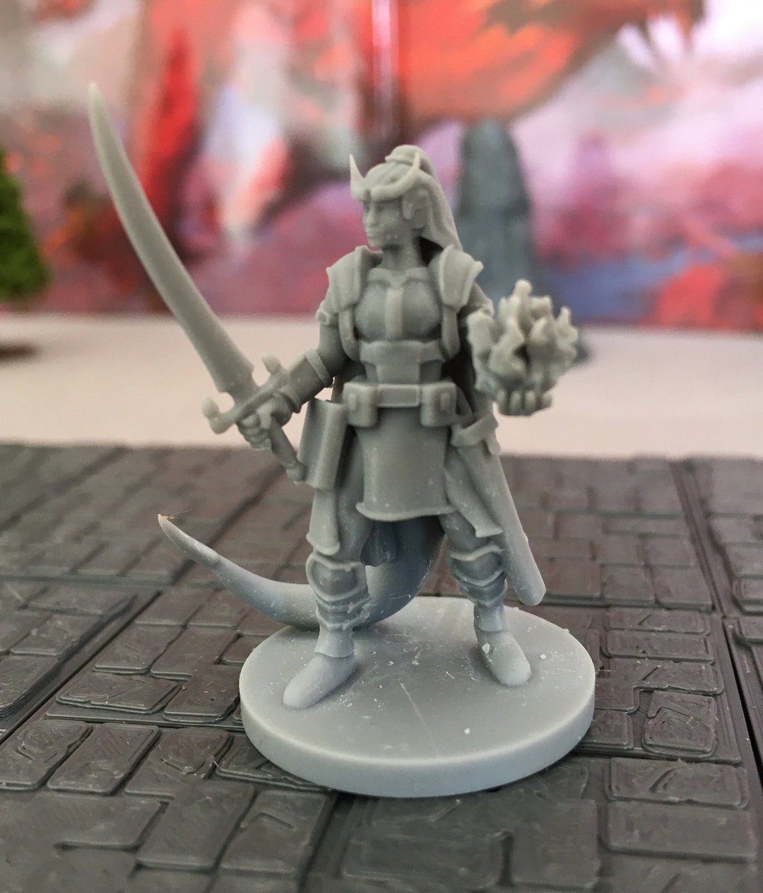 Tiefling Warlock 28mm D&D Female Hexblade Miniature Tabletop RPG - Etsy
