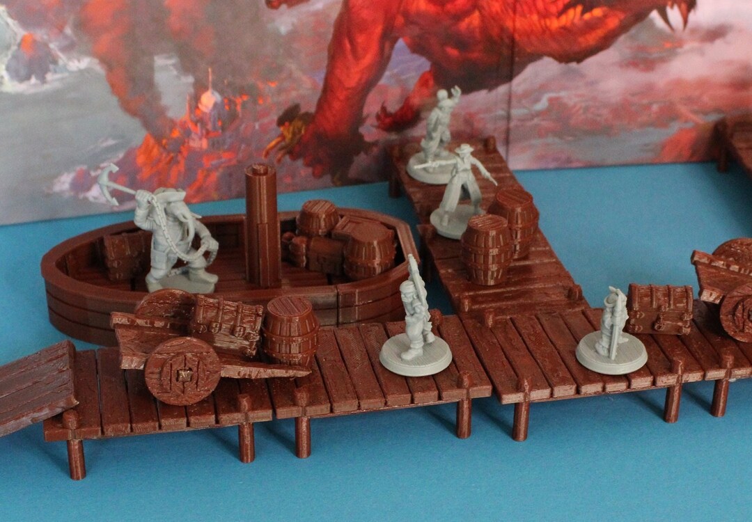 Modular Pier Wooden Docks, Port and Harbour Terrain 28mm dnd Tabletop ...