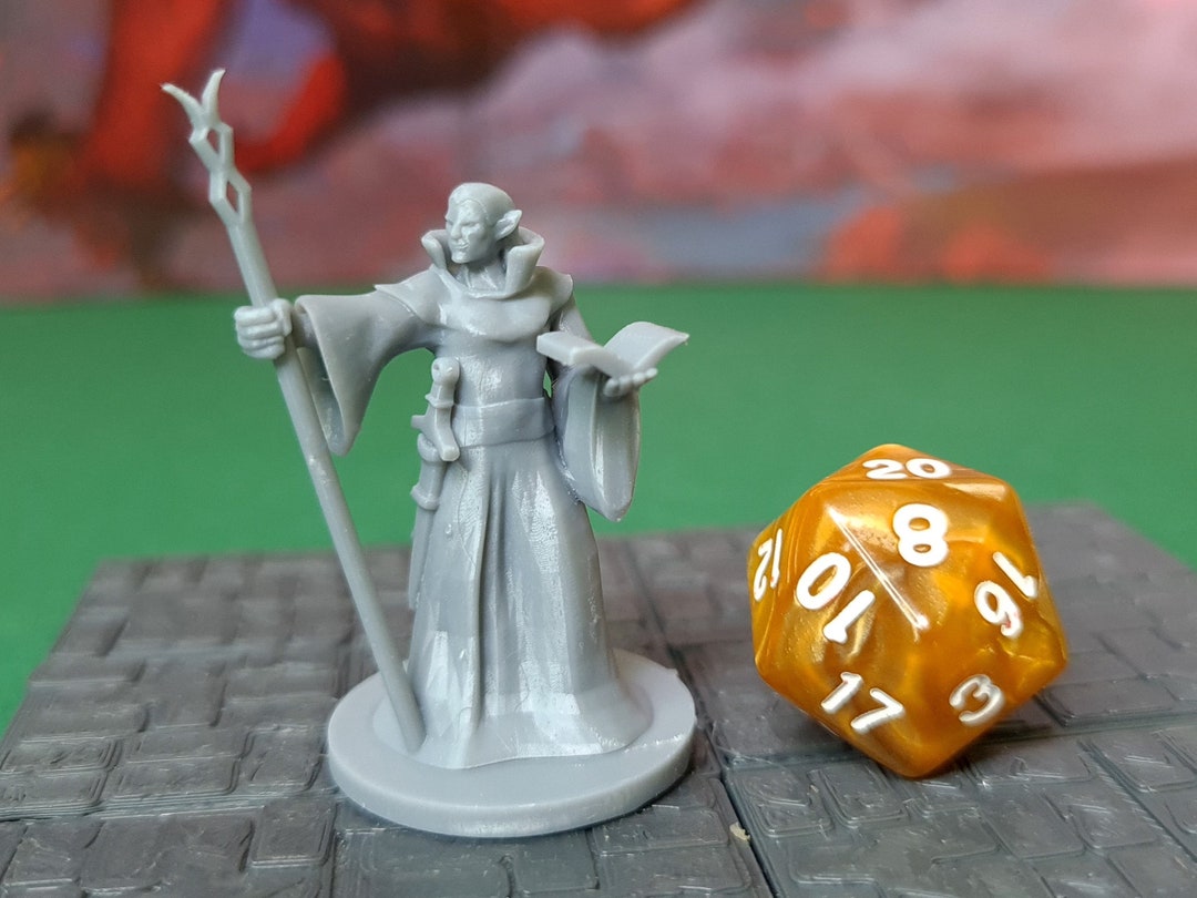 Elf Wizard | 28mm (D&D) Elven Male Wizard Miniature | Tabletop RPG - Etsy