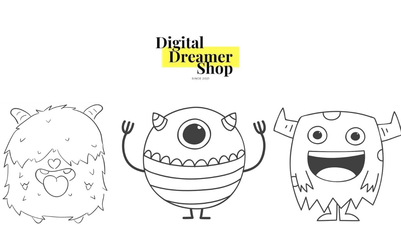 50 Cute Monster Coloring Pages (PDF Download) - Etsy