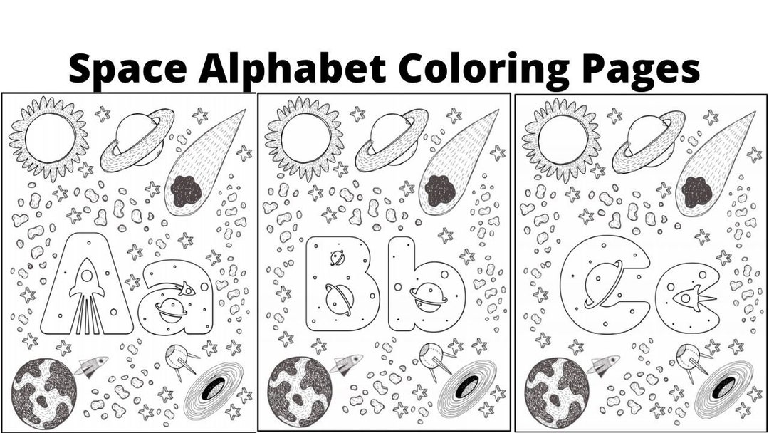 Space Alphabet Coloring Pages (digital Download) - Etsy