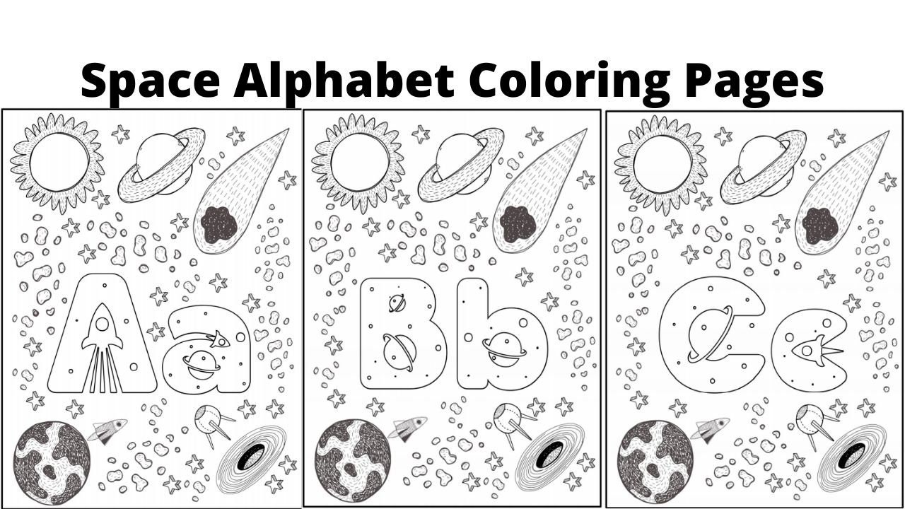 Space Alphabet Coloring Pages (digital Download) - Etsy