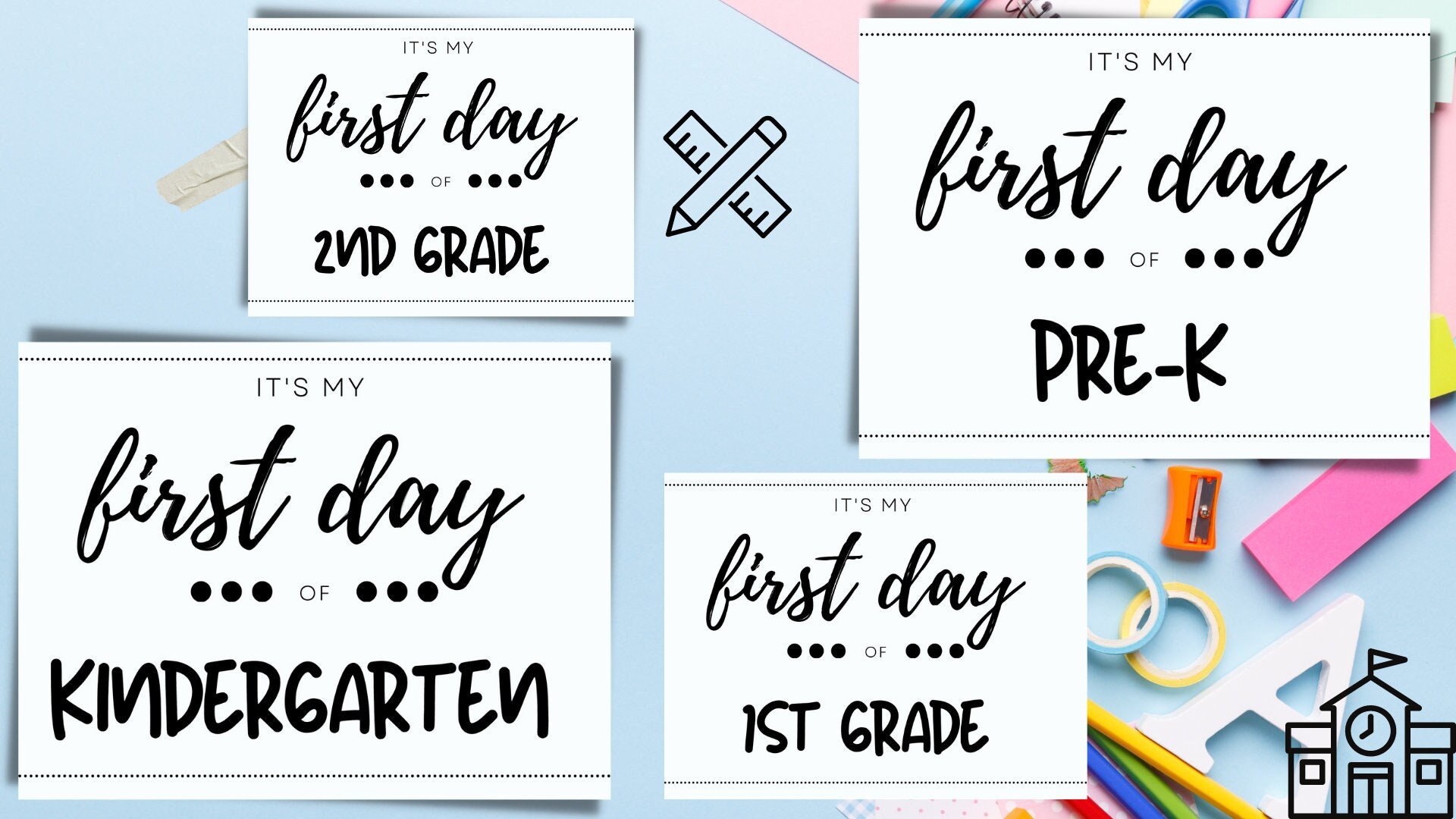 First Day of School Printable Signs, Back to School Signs for 2021 ...