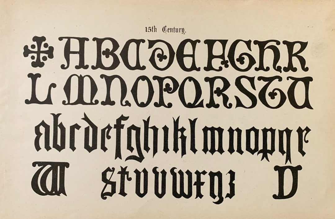 Genuine Vintage Font Print - 15th Century Church Text - Etsy
