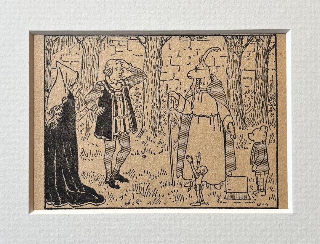 Vintage Mounted Rupert the Bear Illustration - Etsy