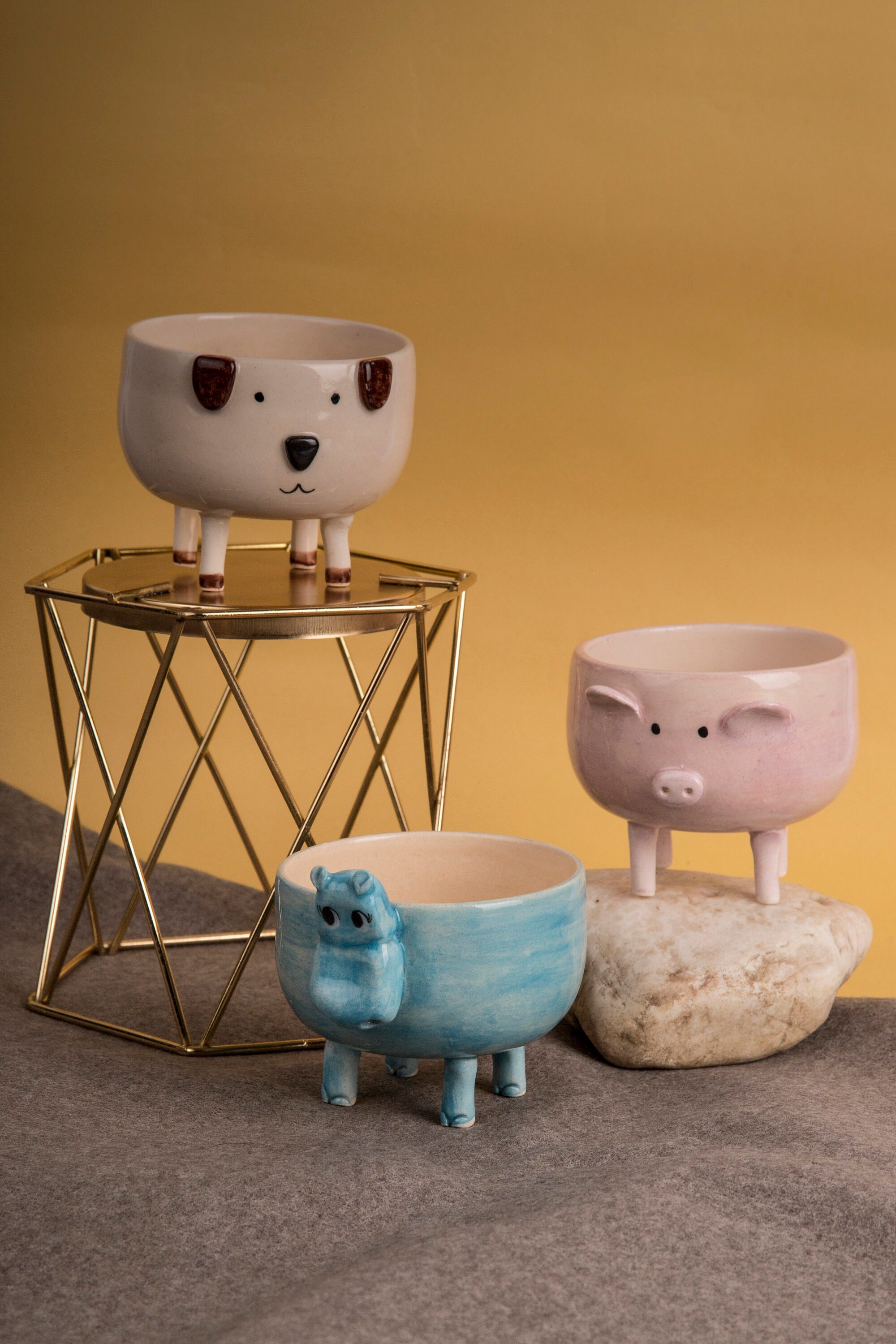 Original Unique Cute Animal Figured Pot, Pig Pot, Dog Pot, Cat Pot ...