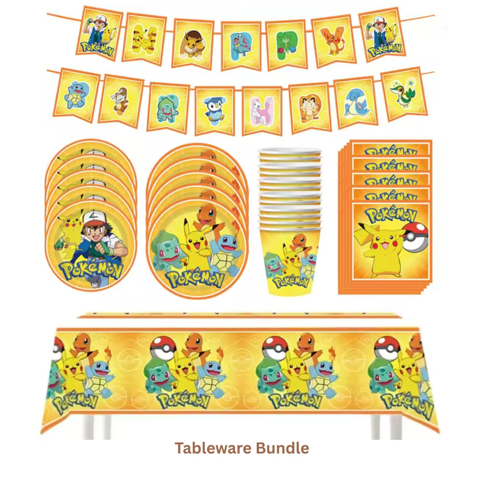 Pokemon Birthday Party Decorations | Pikachu Banner, Balloons, Cake ...
