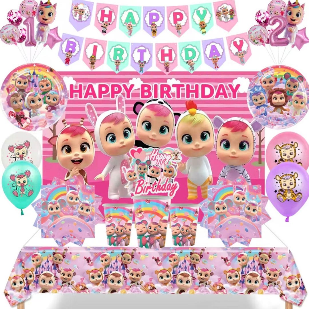 Cry Babies Magic Tears Birthday Party Supplies Set | Plates, Cups ...