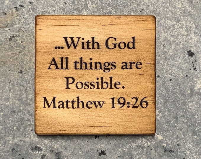 Bible Verse Refrigerator Magnet With God All Things Are Possible ...