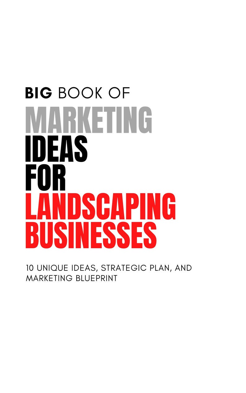 Big Book of Unique Marketing Ideas for Landscaping Services - Etsy