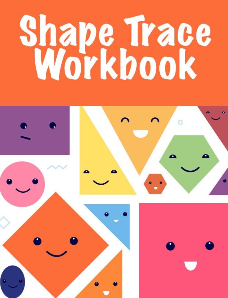 Learn to Draw Shapes Printable Shape Trace Workbook for Kids 2-6 or ...